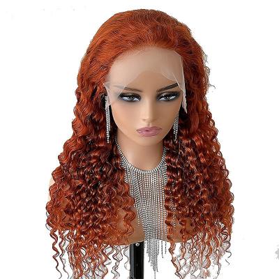 China Swiss Lace Base Material Transparent Deep Wave Front Lace Human Hair Wigs for Women for sale