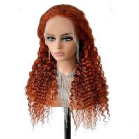 China Swiss Lace Base Material Transparent Deep Wave Front Lace Human Hair Wigs for Women for sale