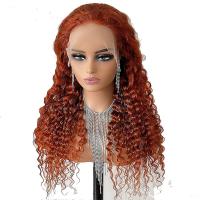 China Swiss Lace Base Material Transparent Deep Wave Front Lace Human Hair Wigs for Women for sale