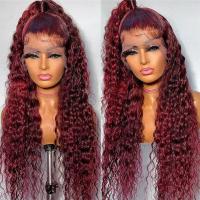 China Yes Virgin Hair 100% Human Hair Brazilian Hair Hd Lace Frontal Wigs Vendors 99J Burgundy for sale