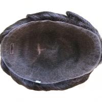 China Natural Human Hair Men's Toupee with Full Lace Base and European Virgin Hair Toppers for sale