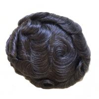 China Natural Human Hair Men's Toupee with Full Lace Base and European Virgin Hair Toppers for sale