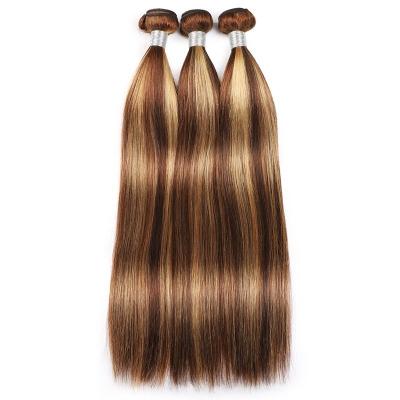 China Raw Double Drawn Straight Human Hair Weft Bundles for 2022 P4/27 Hair Extensions for sale