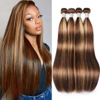 China Raw Double Drawn Straight Human Hair Weft Bundles for 2022 P4/27 Hair Extensions for sale