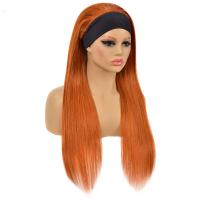China Ginger Color Headband Wigs for Black Women Fast Shipping Bone Straight Human Hair for sale