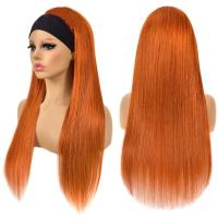 China Ginger Color Headband Wigs for Black Women Fast Shipping Bone Straight Human Hair for sale