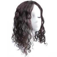 China Top Human Hair Ladies Dark Brown Long Wavy Curly Silk Top Clip In Hair Toppers for Women for sale