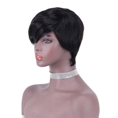 China Swiss Lace Base Material Pixie Cut Human Hair Wigs for Black Women Remy Hair Grade for sale