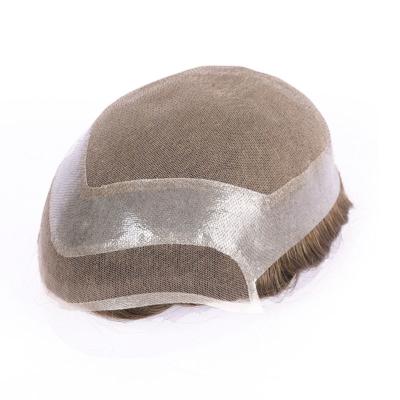 China 80% Light Density Men's Toupee with Full Hand Tied Technique and Straight Style for sale