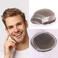 China 80% Light Density Men's Toupee with Full Hand Tied Technique and Straight Style for sale