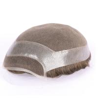 China 80% Light Density Men's Toupee with Full Hand Tied Technique and Straight Style for sale