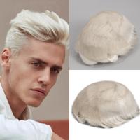 China Right Toupee Design Russian Hand Tied Full Scalp HD Lace Human Hair System Wig Virgin Hair for sale