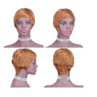 China Custom Logo Raw Natural Short Pixie Cut Human Hair Wig for and Natural Look 250g-450g for sale