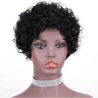 China Custom Logo Raw Natural Short Pixie Cut Human Hair Wig for and Natural Look 250g-450g for sale
