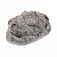 China Australia Base 130% High Density Mens Short Hairpieces Natural Grey 6x8 Human Hair Toppers for sale