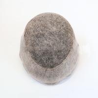 China Australia Base 130% High Density Mens Short Hairpieces Natural Grey 6x8 Human Hair Toppers for sale