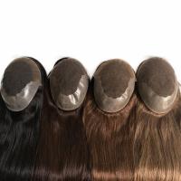 China 20 Inch Light Brown Highlights Human Remy Hair Toppers Brazilian Hair Toupee Lace PU Base for sale
