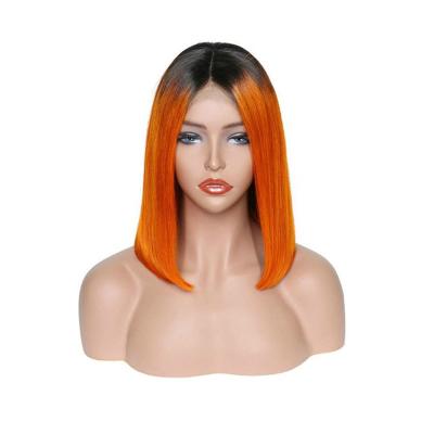 China 10-14nch Bone Straight 13*4 HD Lace Frontal Raw Virgin 100% Peruvian Short Bob Human Hair Wigs for sale