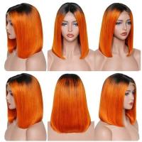 China 10-14nch Bone Straight 13*4 HD Lace Frontal Raw Virgin 100% Peruvian Short Bob Human Hair Wigs for sale
