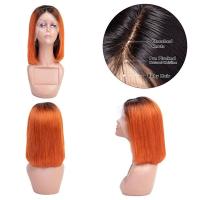 China 10-14nch Bone Straight 13*4 HD Lace Frontal Raw Virgin 100% Peruvian Short Bob Human Hair Wigs for sale