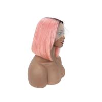 China 10-14nch Bone Straight 13*4 HD Lace Frontal Raw Virgin 100% Peruvian Short Bob Human Hair Wigs for sale