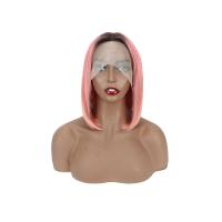 China 100% Human Hair Ombre Grey Short Bob Cut Pre Plucked HD Lace Front Wigs 250% Density for sale