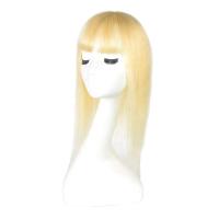 China Top Human Hair Crystal Bride Long Silk Base Blonde Toupee for Wedding Women Fringe Clip for sale