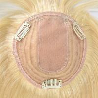 China Top Human Hair Crystal Bride Long Silk Base Blonde Toupee for Wedding Women Fringe Clip for sale