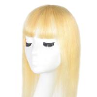 China Top Human Hair Crystal Bride Long Silk Base Blonde Toupee for Wedding Women Fringe Clip for sale