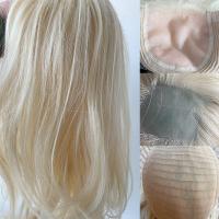 China 6x6 Handtied Topper Free Part Silk Top Base Platinum Blonde Clip in Toupee for Custom Made for sale