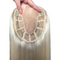 China Virgin Hair 22 Inch 60 Blond Free Parting Monofilament Raw Hair Women Topper Small Root for sale
