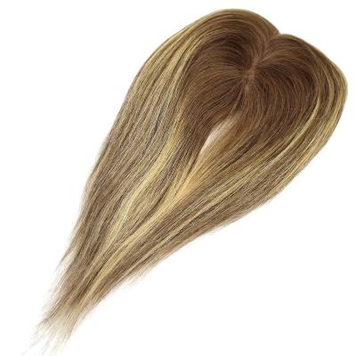 China Ladies European Rooted Ombre Hairpiece Human Hair Toppers Clip In Toupee for Woman for sale