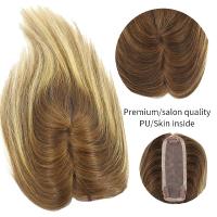 China Ladies European Rooted Ombre Hairpiece Human Hair Toppers Clip In Toupee for Woman for sale