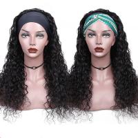 China 100% Human Hair Brazilian Body Wave Curly Wigs with Headband 2022 Design Free Sample for sale