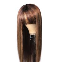 China None Lace Wigs 10-26 Inch P4/27 Women Wig Full Machine Made Human Hair Wigs With Bangs for sale