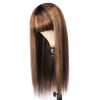 China None Lace Wigs 10-26 Inch P4/27 Women Wig Full Machine Made Human Hair Wigs With Bangs for sale