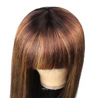 China None Lace Wigs 10-26 Inch P4/27 Women Wig Full Machine Made Human Hair Wigs With Bangs for sale