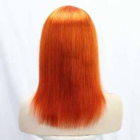 China 12inch Natural Straight HD Lace Frontal Wigs with Orange Color No Tangling or Shedding for sale