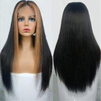 China 12inch Natural Straight HD Lace Frontal Wigs with Orange Color No Tangling or Shedding for sale
