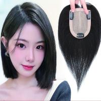 China 180% Density Remy Hair Toupee with Silk Base Top and 24mm Toupee Texture Length 30cm for sale