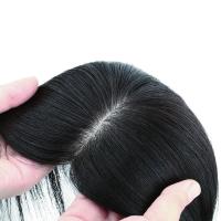 China 180% Density Remy Hair Toupee with Silk Base Top and 24mm Toupee Texture Length 30cm for sale