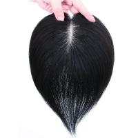 China 180% Density Remy Hair Toupee with Silk Base Top and 24mm Toupee Texture Length 30cm for sale