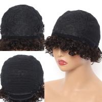 China Short Afro Curly Brazilian Hair Machine Made Pixie Wig Natural Color for Black Women for sale
