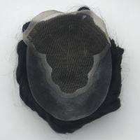 China Natural Black Hair Toupee 6x8 French Lace Men's Hair Patch Chinese Hair 110% Density for sale