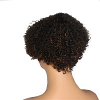 China Light Brown Afro Curly Wig Cuticle Aligned Short Pixie Cut Human Hair Wigs with Bangs for sale
