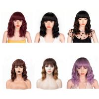 China None Lace Wigs Short Water Wave Brazilian Remy Human Hair BOB Wigs for Black Women for sale