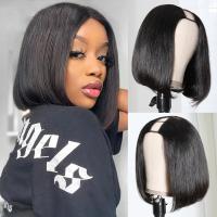 China Peruvian Bob Wigs for Black Women Black Color Remy Natural Bone Straight U Part Wig Long for sale