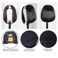 China Peruvian Bob Wigs for Black Women Black Color Remy Natural Bone Straight U Part Wig Long for sale