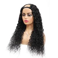 China Raw Indian Water Wave Curly U Part Wig with OEM ODM Service and 100% Top Human Hair for sale
