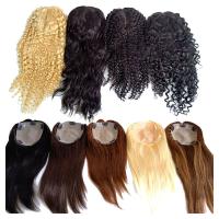 China Full Hand Made 2024 Trend Blonde Remy Wavy Curly European Human Hair Topper For Women for sale